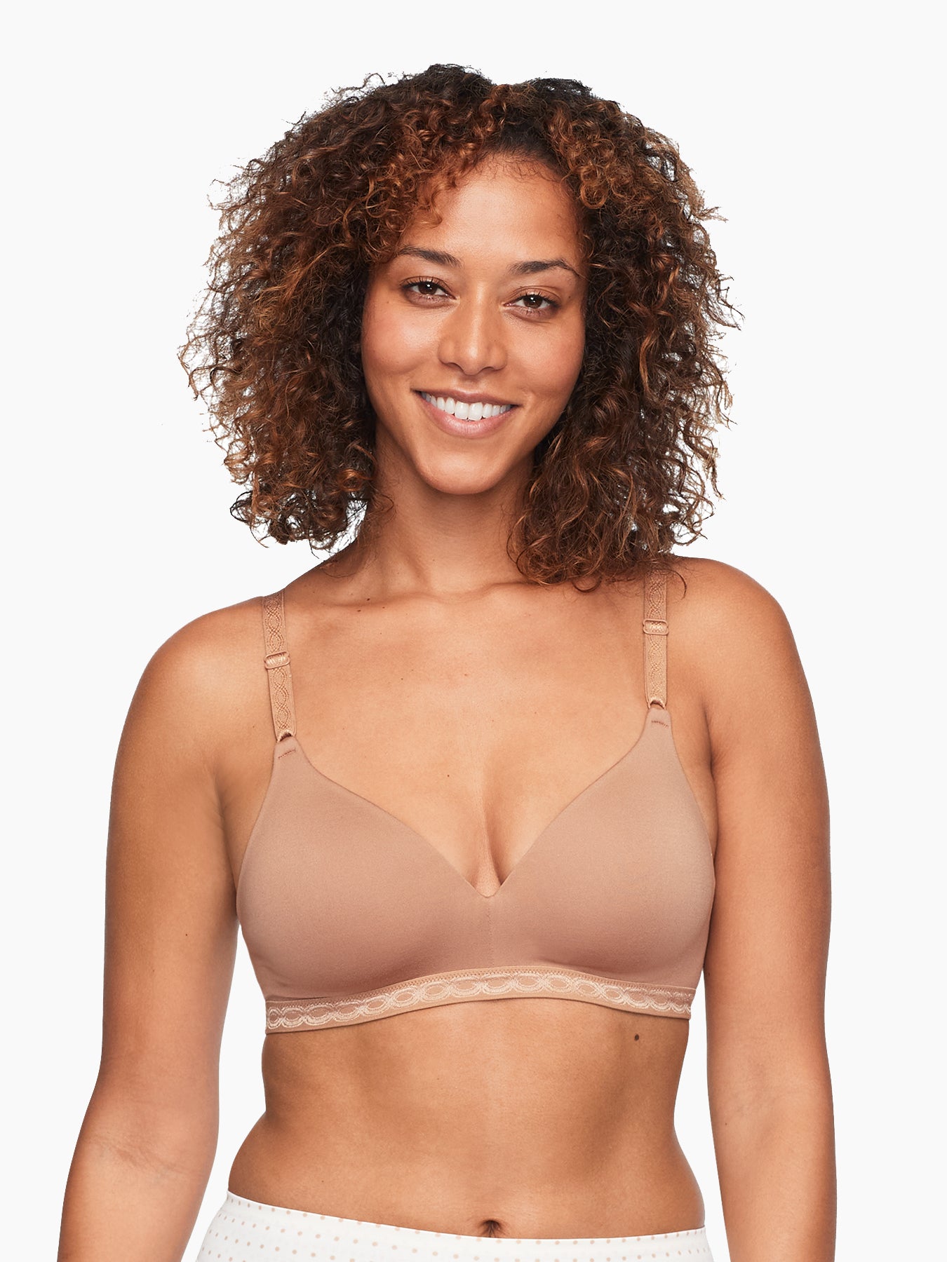 Olga by Warners Sheer Leaves Lace Underwire Unlined Minimizer Bra